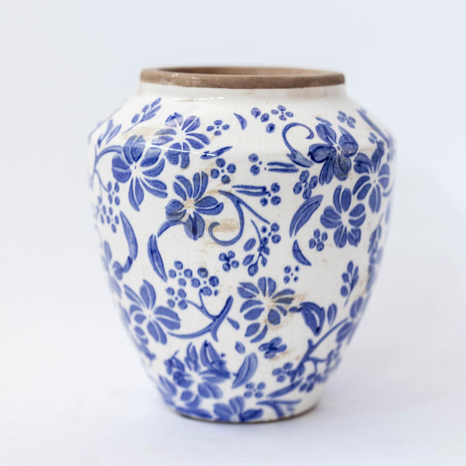 Ceramic Vase, Blue Flowers – FORPOST TRADE INC.