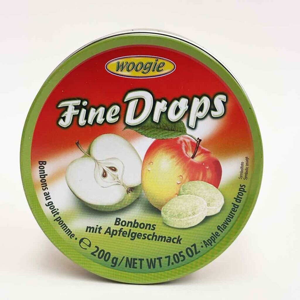 Fine Drops. Candy. Apple flavoured drops. Woogie brand – FORPOST TRADE INC.